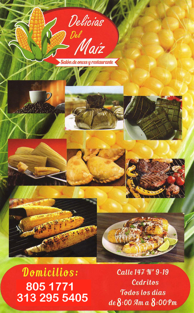 Domicilios Restaurante Delicias del Maíz Cedritos Norte Bogotá